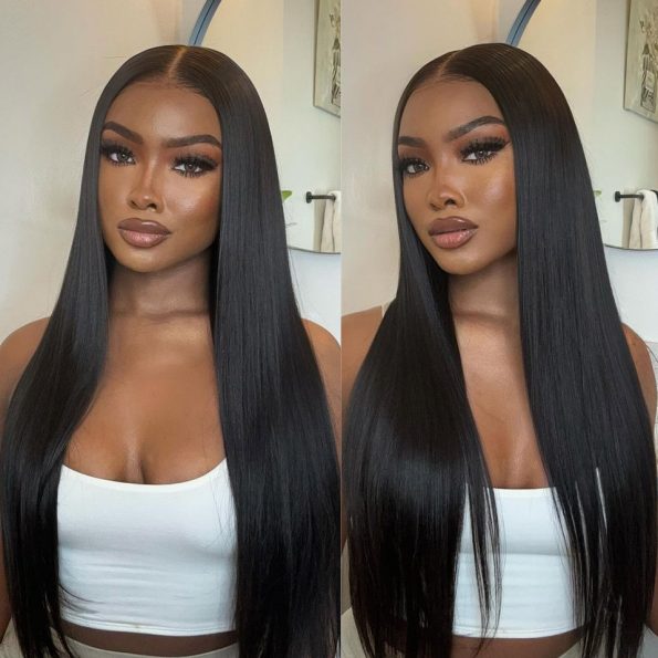 Flexi-Fit Glueless Wig Straight Hair Pre-Cut 6×5/9×6 Lace Wig Fit All ...